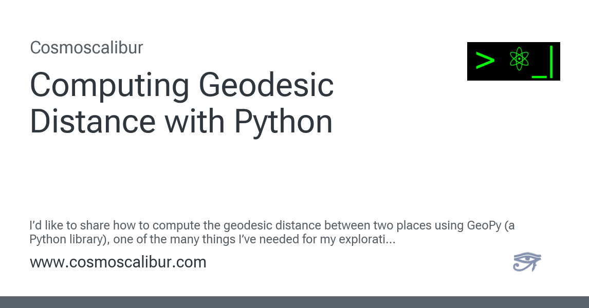 Computing Geodesic Distance with Python — Cosmoscalibur